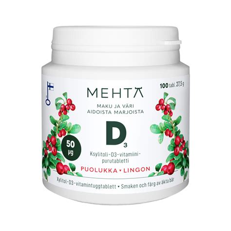 Mehtä D Vitamiini 50 Mikrog Puolukka Yliopiston Verkkoapteekki