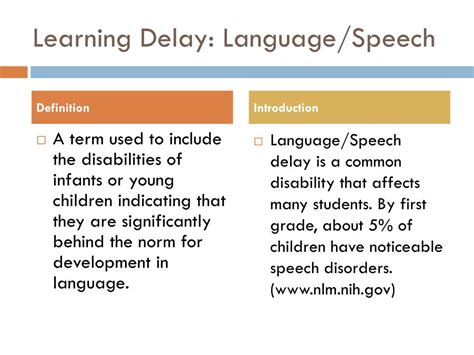Ppt Learning Delay Languagespeech Powerpoint Presentation Free