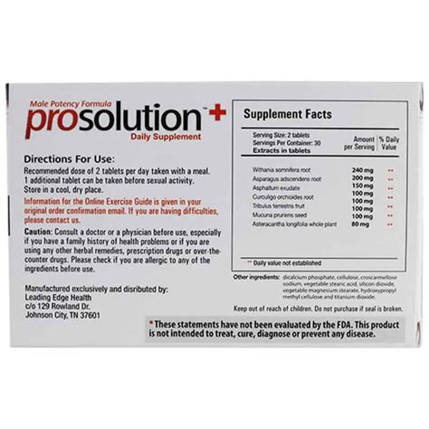 Prosolution Plus Improve Premature Ejaculation Natural Vitamins Rx
