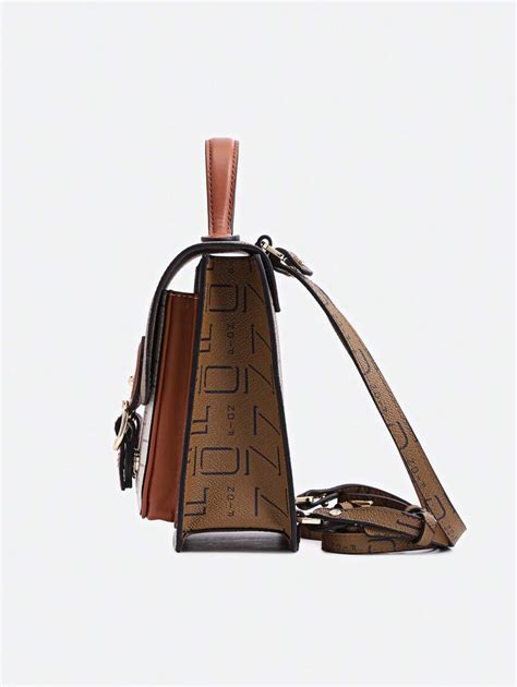 Fion Monogram Small Leather Mini Backpack Leather Shoulder Bag Anti Theft Design Double Belt