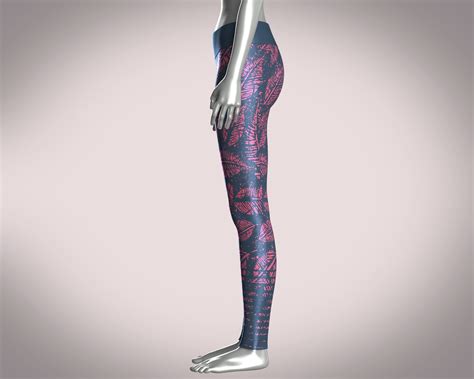 Girls Sports Leggings Leaf Printed 3d Model Cgtrader