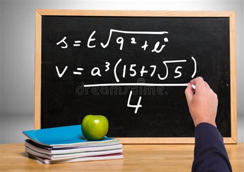 Hand Writing Math Equations On Blackboard Stock Image Image Of Full