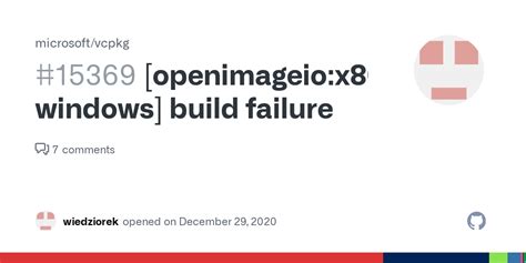 Openimageio X Windows Build Failure Issue Microsoft Vcpkg GitHub