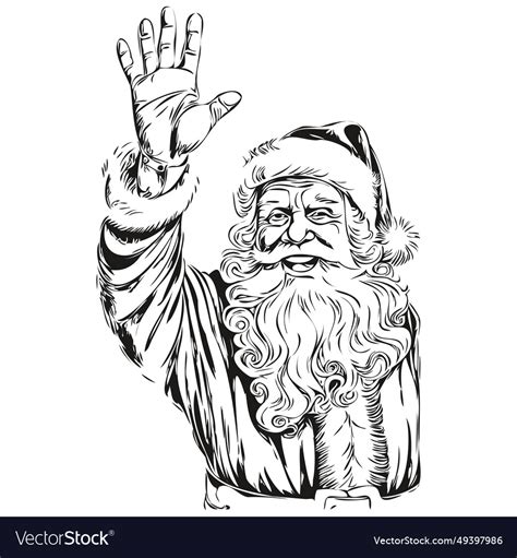 Santa Claus Hand Drawn Vintage Engraved Artistry Vector Image