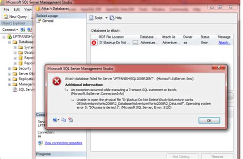 Sql Unable To Open The Physical File Operating System Error 5 Access Is Denied Anish Shenoy