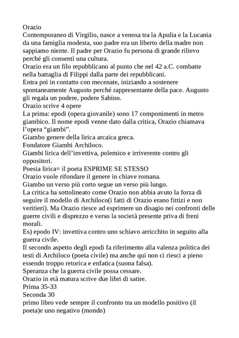Orazio Vita E Opere Docsity