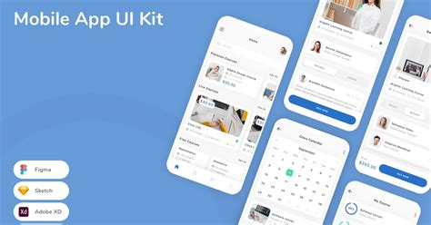 Online Course Mobile App Ui Kit Ux And Ui Kits Ft Online And Education Envato