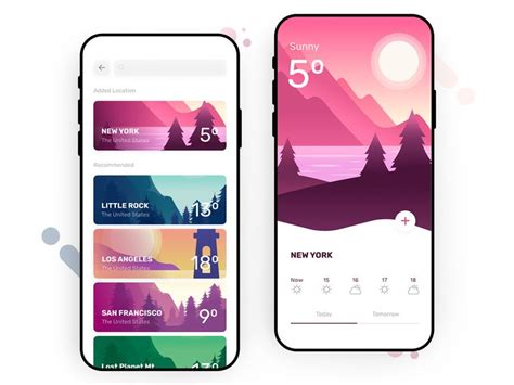 Weather App concept Interface de usuario Diseño de app Diseño de aplicaciones móviles