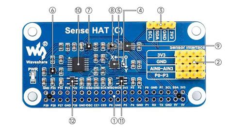 Raspberry Pi Sense Hat C Multi Powerful Sensors Adc I2c For Arduino Stm32