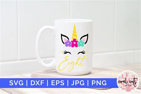Unicorn Eight Birthday Svg Graphic By Coralcutssvg · Creative Fabrica