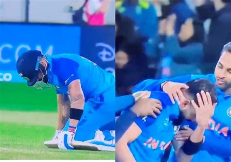 Virat Kohli Punches Ground Tears Up After India Defeat Pakistan On