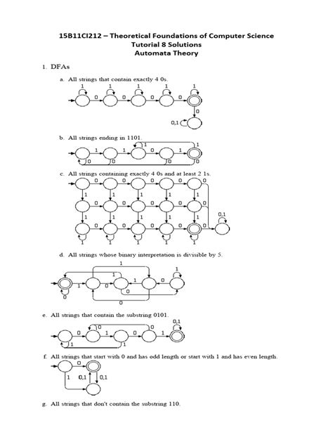 Solution Tutorial Automata Pdf Theory Of Computation Applied