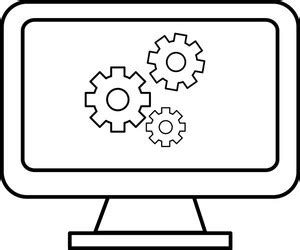 Technology Computer Screen Cartoon Royalty Free Vector Image
