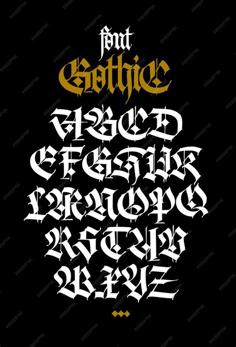 Premium Vector Gothic Uppercase And Lowercase Medieval Germanic