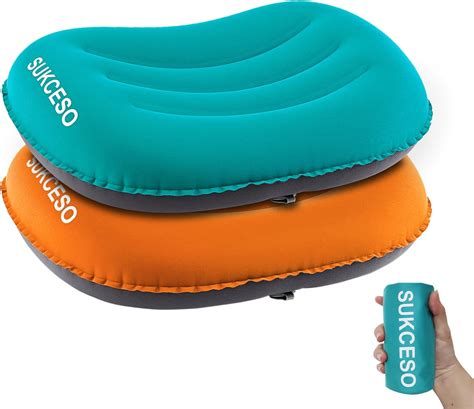 Sukceso 2 Pack Inflatable Camping Pillows Lightweight 90gpcs No
