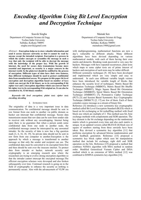 pdf encoding algorithm using bit level encryption and decryption