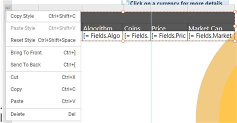 Table Context Menu Of Web Report Designer Telerik Reporting