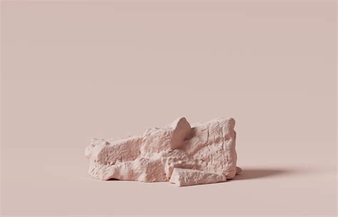 파스텔 핑크 배경에 3d 연단 돌 디스플레이 바위 태양 그림자가 있는 화장품 미용 제품 홍보 받침대 자연 경관 쇼케이스 추상