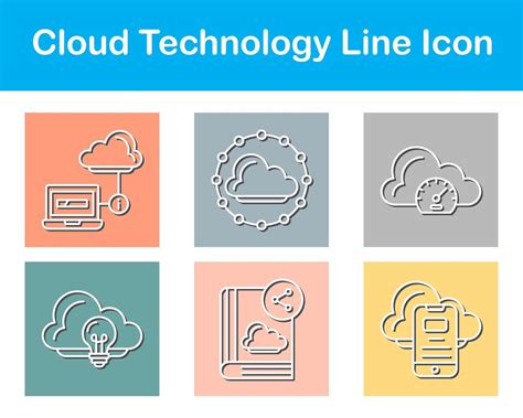 Cloud Technology Vector Icon Set 21264605 Vector Art At Vecteezy