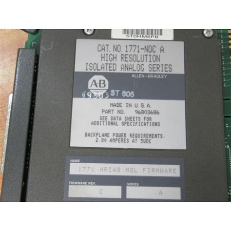 Allen Bradley 1771 Noc Isolated Analog Series 1771 N0c Ser A Used