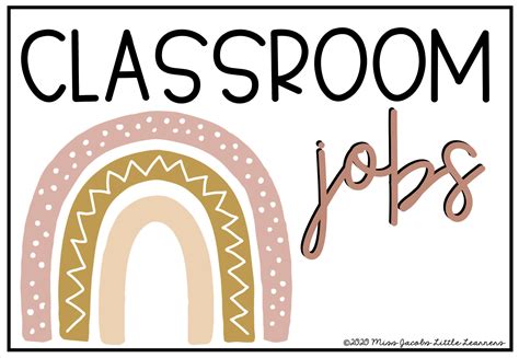 Boho Rainbow Classroom Jobs Display Editable Neutral Etsy