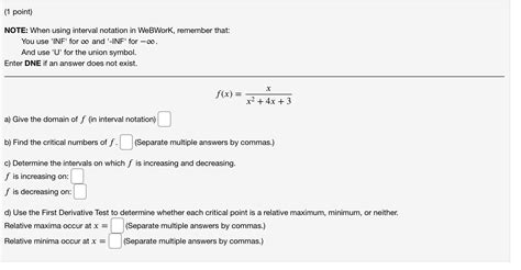 Solved Point NOTE When Using Interval Notation In Chegg