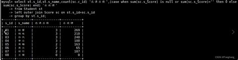 Mysql综合练习mysql查询01课程比02课程成绩高的学生的信息及课程分数 Csdn博客