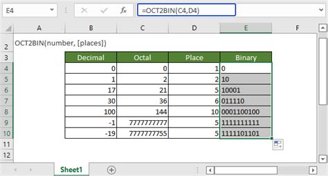How To Use The Excel Oct2bin Function How To Use The Excel Oct2bin Function