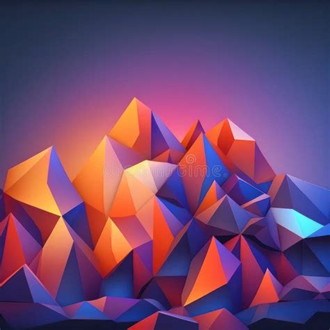 Generative Ai Illustration Of Colorful Vibrant Polygonal Stye Abstract
