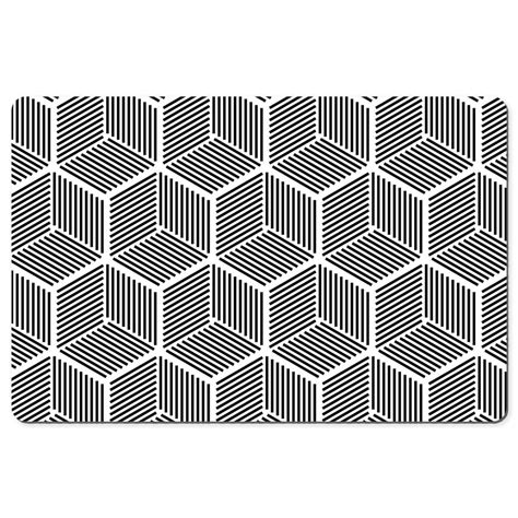 Black And White Cube Geometric Pattern Desk Mat Fun Desk Accessories Etsy