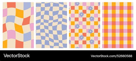 Retro Checkerboard Patterns Royalty Free Vector Image