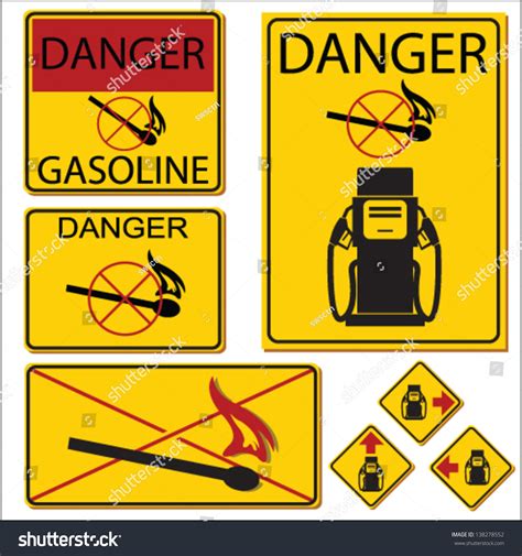 United States Department Transportation Gasoline Warning Stock Vector