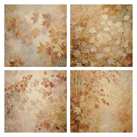 Neutral Leaf Pattern Leafy Digital Paper Neutral Tones Digital Paper