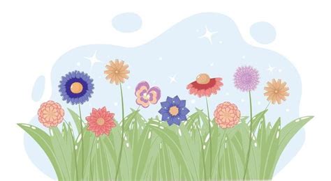Grass Flowers Vector Art Icons And Graphics For Free Download