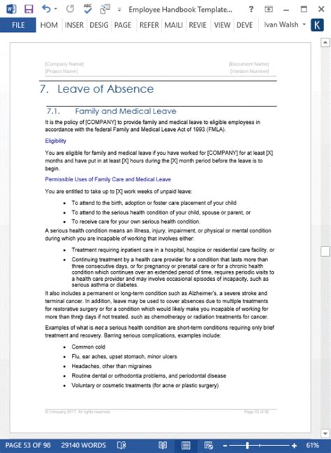 Employee Handbook Template MS Office Templates With AI Prompts