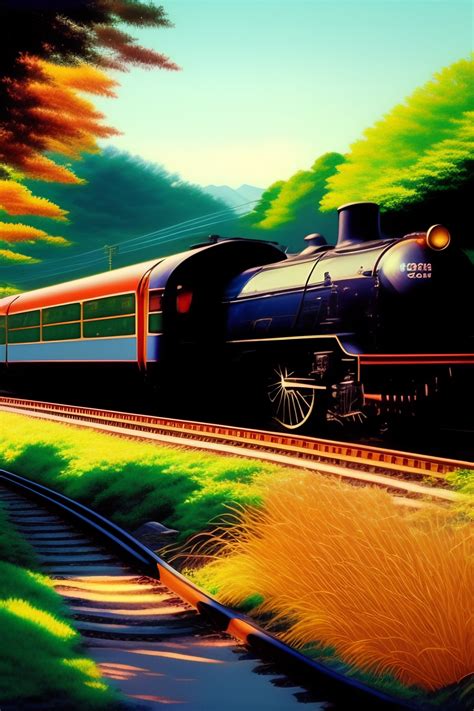 Lexica Japan East Rail Poster 1990s Countryside Village Station