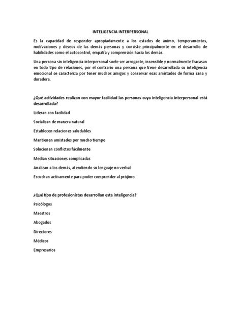 Inteligencia Interpersonal Pdf