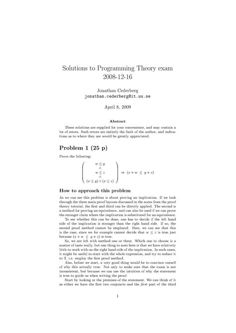 exam 16 december 2008 questions and answers programming theory