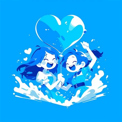 Premium Vector Friends Having A Water Balloon Fight