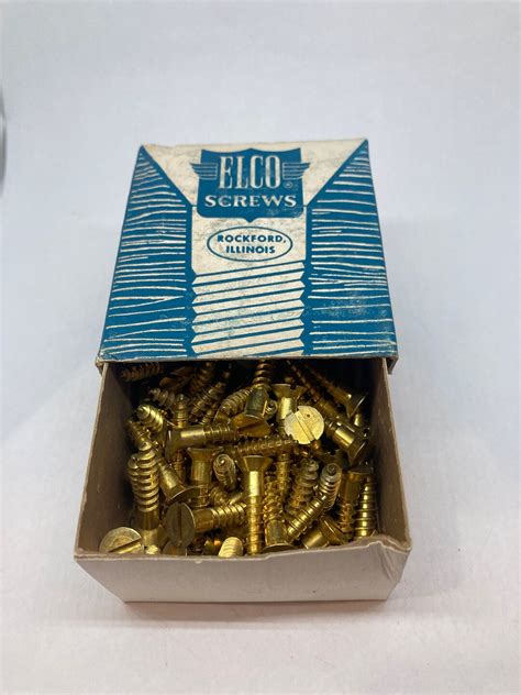 10 X 1 Vintage Elco Brass Screws 24 Slotted Flat Head Wood Etsy
