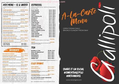 Online Menu Of Nerang Rsl And Memorial Club Restaurant Nerang Queensland 4211 Zmenu