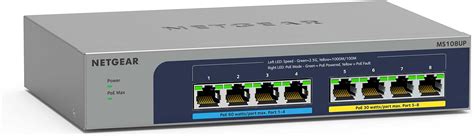 Netgear 8 Port 1g 10g Multi Gigabit Ethernet Unmanaged Switch Gs108mx With 1 X