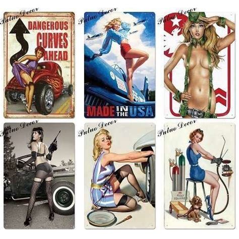 Pin Up Girl Metal Sign Tin Sign Vintage Sign Sexy Sign Yiassu Com