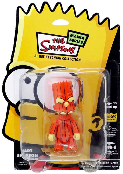 The Simpsons Qee Collection Bart Simpson 3 Figure Keychain Dark Orange
