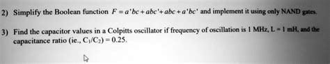 solved 2 simplify the boolean function f a bc abc abc a bc