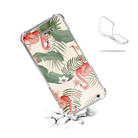 Sur Coque Pour Iphone S Anti Choc Souple Angles Renforc S Transparente Flamants Rose La