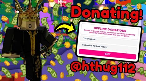 Offline Donating Subscribers On Pls Donate Free Robux YouTube