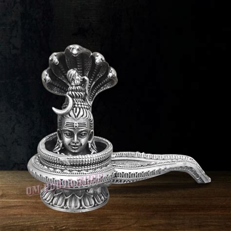 Shankar Face Shivling With Sheshnag In Solid Sterling Silver