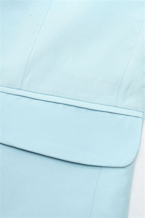 Zapaka Men Light Blue Prom Suits Notched Lapel Slim Fit Homecoming