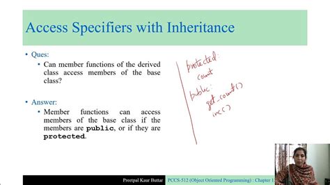 132 Access Specifiers With Inheritance Youtube